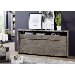 Sideboard Akazie 191x45x96 grau lackiert PURE ACACIA #402