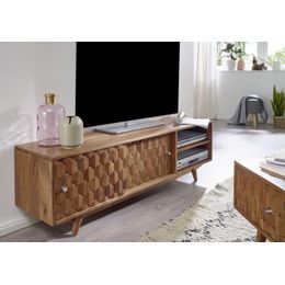 TV-Board Akazie 145x35x45 natur lackiert MOSAYK #101