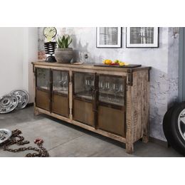Sideboard Mango 180x40x90 braun lackiert HEAVY INDUSTRY #250