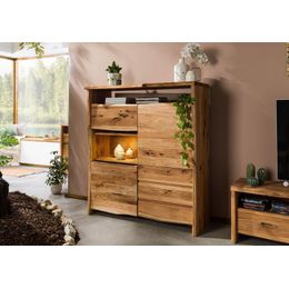 Highboard Wildeiche 131x45x147 natur ge&ouml;lt PURE OAK #703