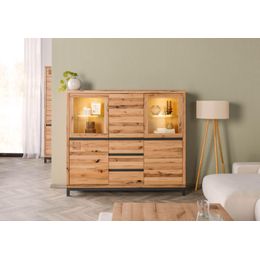 Highboard Kernbuche 166x40x148 natur ge&ouml;lt VILLANDERS #107