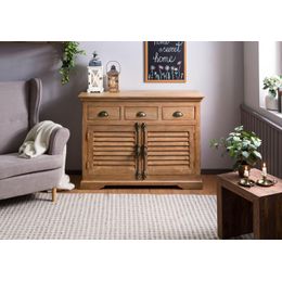 Sideboard Mango 120x45x90 beige ge&ouml;lt TOULOUSE #06