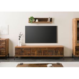 TV-Board Altholz 225x40x63 natur lackiert LYON #122