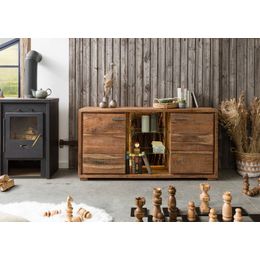 WOLF M&Ouml;BEL Sideboard Akazie 145x40x78 natur lackiert BARK #100