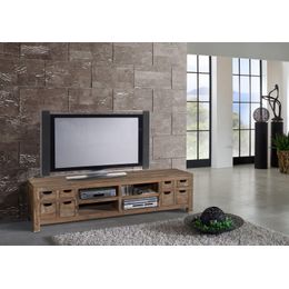 TV-Board Sheesham 200x50x50 grau ge&ouml;lt NATURE GREY #42