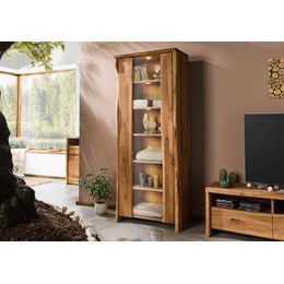 Vitrine Wildeiche 81x45x204 natur ge&ouml;lt PURE OAK #107