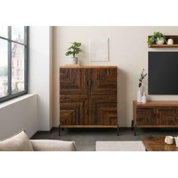 Highboard Altholz 112x40x137 natur lackiert LYON #130