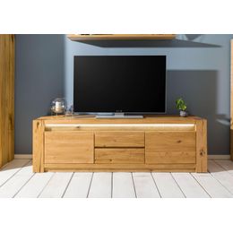 TV-Board Wildeiche 173x40x53 natur ge&ouml;lt KENT #110