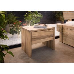 Nachttisch Wildeiche 50x35x40 bianco ge&ouml;lt JANGALI #119