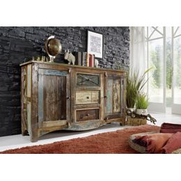 Sideboard Altholz 150x38x85 mehrfarbig lackiert NATURE OF SPIRIT #05