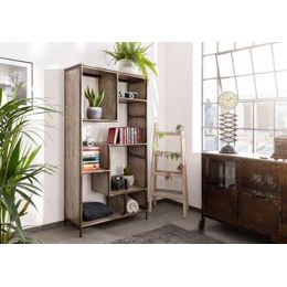 Regal Mango 90x40x180 braun lackiert HEAVY INDUSTRY #207