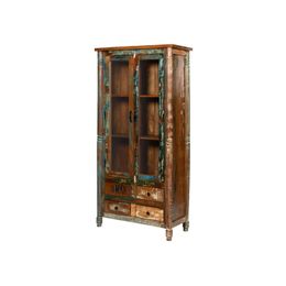 Vitrine Altholz 85x42x180 mehrfarbig lackiert FABLE #31