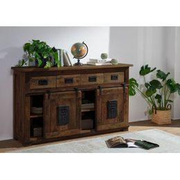 Sideboard Mango 150x45x90 braun lackiert RAILWAY #420