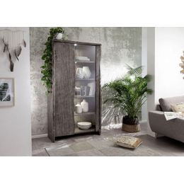 Vitrine Akazie 105x45x204 grau lackiert PURE ACACIA #911