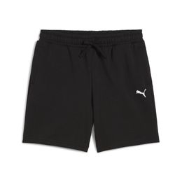 Sporthose Puma "Wardrobe Essentials Relaxed Shorts Jungen", M&auml;dchen, Gr. 128, Normalgr&ouml;&szlig;en, schwarz, Obermaterial: 100% Baumwolle; Seitentasche &ndash; Oben: 100% Baumwolle; R&uuml;cktaschenbeutel: 100% Baumwolle, relaxed fit, Hosen Sporthose