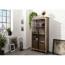Vitrine Mango 90x40x180 braun lackiert HEAVY INDUSTRY #241