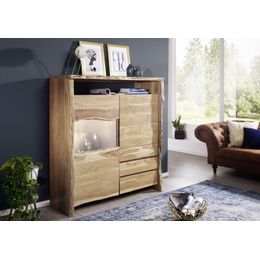 Highboard Akazie 131x45x147 natur lackiert PURE ACACIA #703