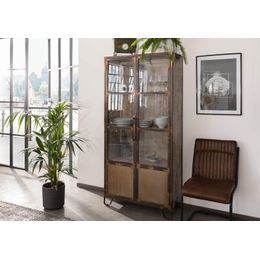 Vitrine Mango 90x40x190 braun lackiert HEAVY INDUSTRY #223