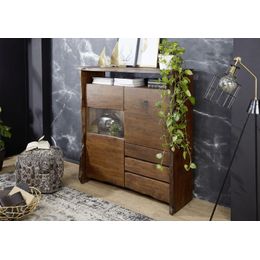 Highboard Akazie 131x45x147 braun lackiert PURE ACACIA #803