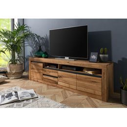 TV-Board Wild-/ Zerreiche 185x45x55 Eiche natur ge&ouml;lt MONTREUX #130