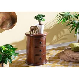 Nachttisch rund Akazie 42x42x55 nougat lackiert OXFORD #337