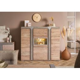 Highboard Akazie 160x45x142 beige lackiert Amsterdam #107