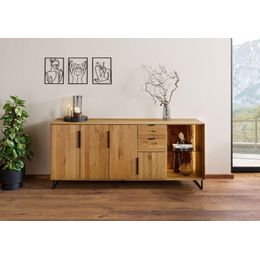 Sideboard Wildeiche 180x43x79 natur ge&ouml;lt LINDAU #09