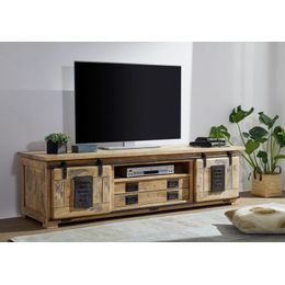 TV-Board Mango 180x55x50 natur lackiert RAILWAY #314