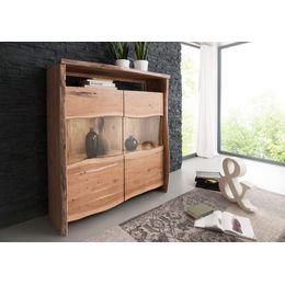 Highboard Akazie 131x45x147 natur lackiert PURE ACACIA #105