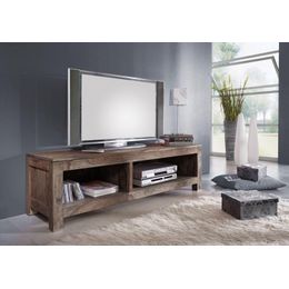 TV-Board Sheesham 148x45x45 grau ge&ouml;lt NATURE GREY #0123