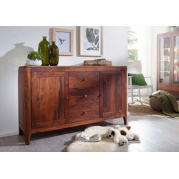 Sideboard Sheesham146x40x86 walnuss ge&ouml;lt BROOKLYN #22
