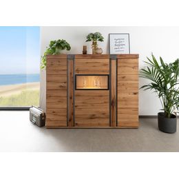 Highboard Wildeiche / Zerreiche 160x45x142 natur NEW AMSTERDAM #07