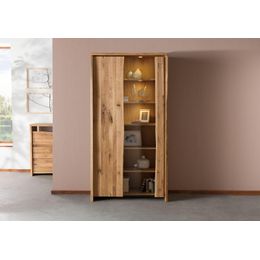 Vitrine Wildeiche 105x45x204 natur ge&ouml;lt PURE OAK #106