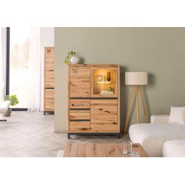 Highboard Kernbuche 103x40x148 natur ge&ouml;lt VILLANDERS #106