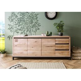 Sideboard Wildeiche 210x45x85 bianco ge&ouml;lt VILLANDERS #252