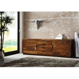Sideboard Sheesham 200x50x65 walnuss lackiert DUKE #116