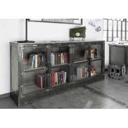 Sideboard Mango 180x40x90 grau lackiert HEAVY INDUSTRY #152