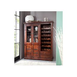 Weinschrank Akazie 144x47x180 nougat lackiert OXFORD #519