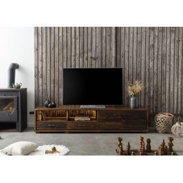 WOLF M&Ouml;BEL TV-Board Akazie 220x40x47 dunkelbraun lackiert BARK #210