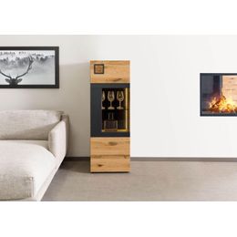 Highboard Wildeiche 50x43,5x143 natur ge&ouml;lt/lackiert KITZB&Uuml;HEL #105
