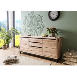 Sideboard Wildeiche 190x45x85 bianco ge&ouml;lt VILLANDERS #251