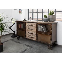 Sideboard Mango 153x40x80 braun lackiert HEAVY INDUSTRY #253