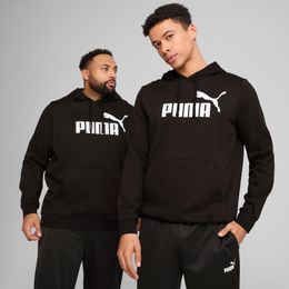 Kapuzensweatshirt Puma "ESS NO. 1 LOGO HOODIE FL", Herren, Gr. XXL, schwarz (Puma schwarz), Fleece, Obermaterial: 66% Baumwolle, 34% Polyester, bedruckt, regular fit normal, Sweatshirts, mit verstellbarer Kapuze, mit K&auml;ngurutasche, regul&auml;re Passform