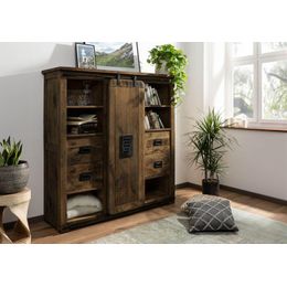 Highboard Mango 142x45x147 braun lackiert RAILWAY #462
