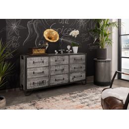Sideboard Mango 150x45x80 grau lackiert HEAVY INDUSTRY #118