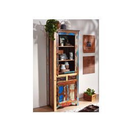 Vitrine Altholz 73x45x200 mehrfarbig lackiert NATURE OF SPIRIT #115