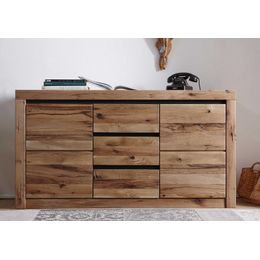 Sideboard Wildeiche / Zerreiche 155x43x80 braun ge&ouml;lt MONTREUX #354