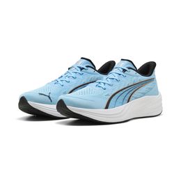Trainingsschuh Puma "Darter Pro 2 Laufschuhe Erwachsene", Gr. 43, vibrant blau wei&szlig; silber metallic, Obermaterial: Synthetik, Textil; Futter: Textil; Innensohle: Textil; Laufsohle: Gummi, Schuhe