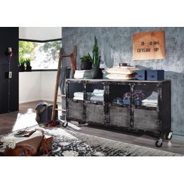 Sideboard Mango 180x40x90 grau lackiert HEAVY INDUSTRY #115