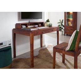 Schreibtisch Sheesham 112x71x85 walnuss ge&ouml;lt BROOKLYN #05